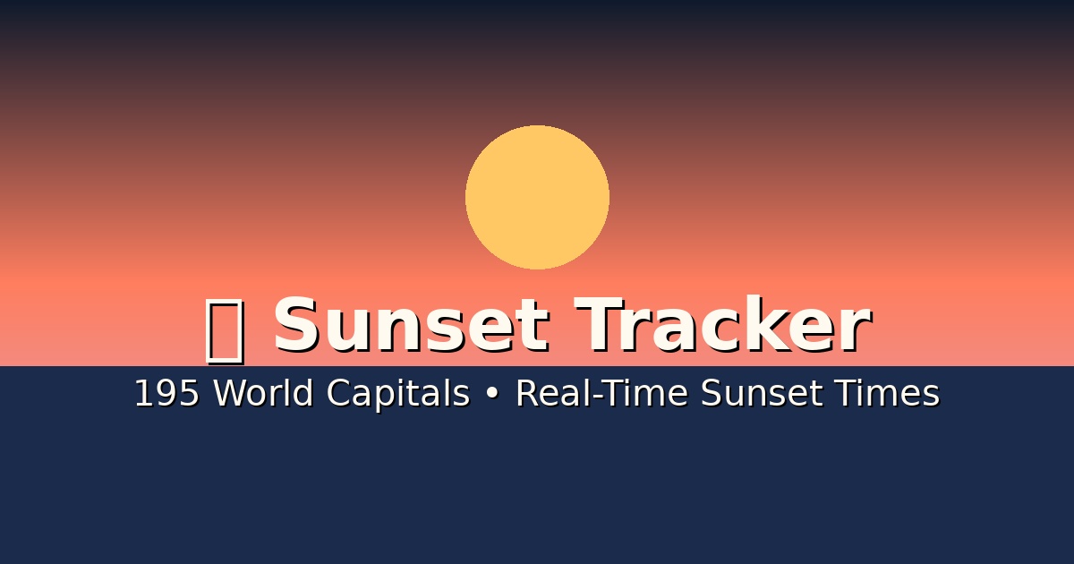 Sunset Times Now 🌅 195 World Capitals in Real-Time | Golden Hour Tracker